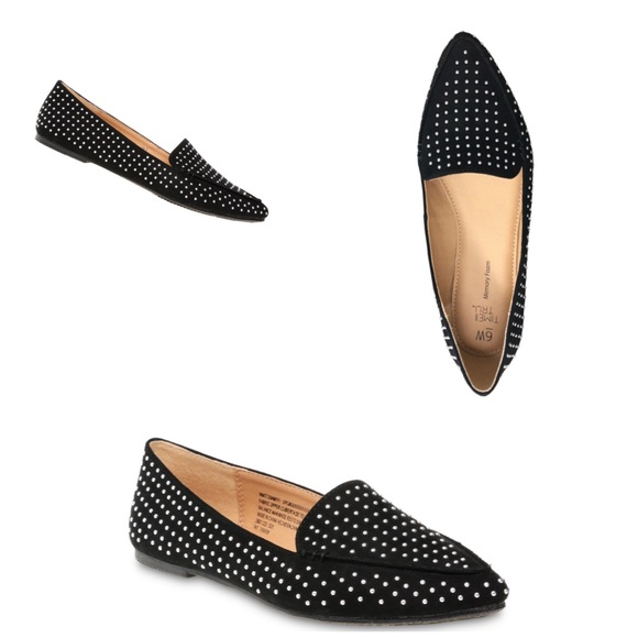 Time and Tru | Shoes | Womens Memory Foam Embellished Feather Flat ...